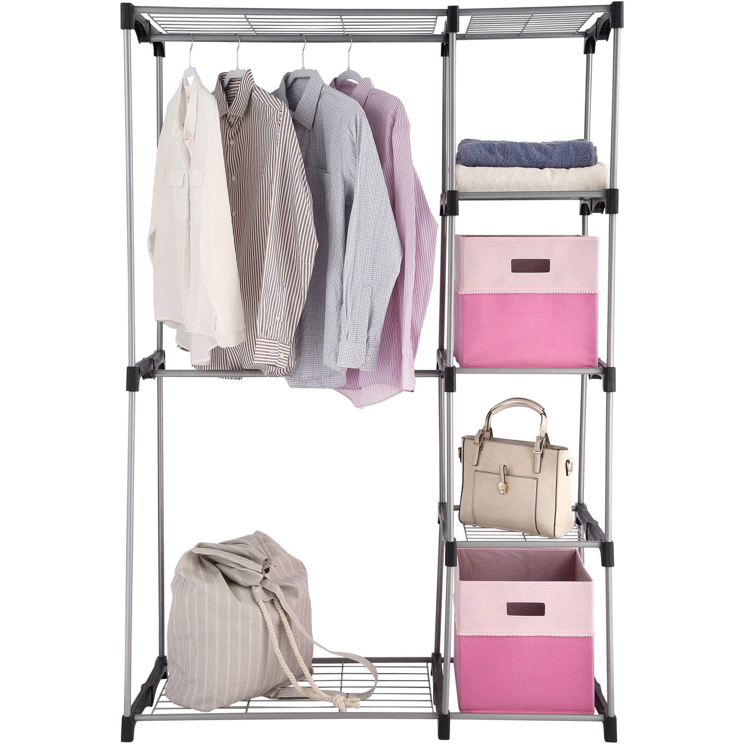 JN Mainstays Wire Shelf Closet Organizer, 2-Tier, Easy to Assemble