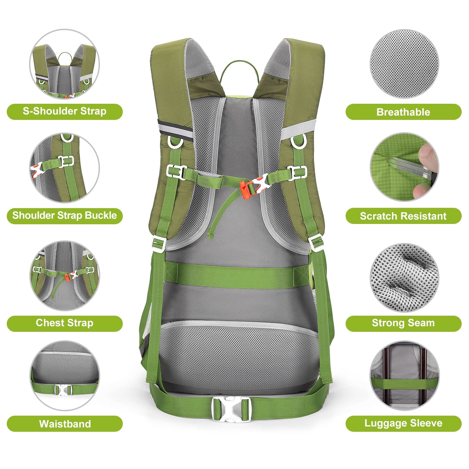 HOMIEE 45L Hiking Backpack Lightweight Travel Backpack Outdoor Camping Daypack for Men Women