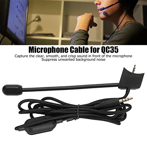Kafuty-1 Replacement Audio Cable,Professional Microphone Cable Replacement Cord Cable for QC35 I II Wireless Gaming Headset,Volume Adjustment,Mute Switch