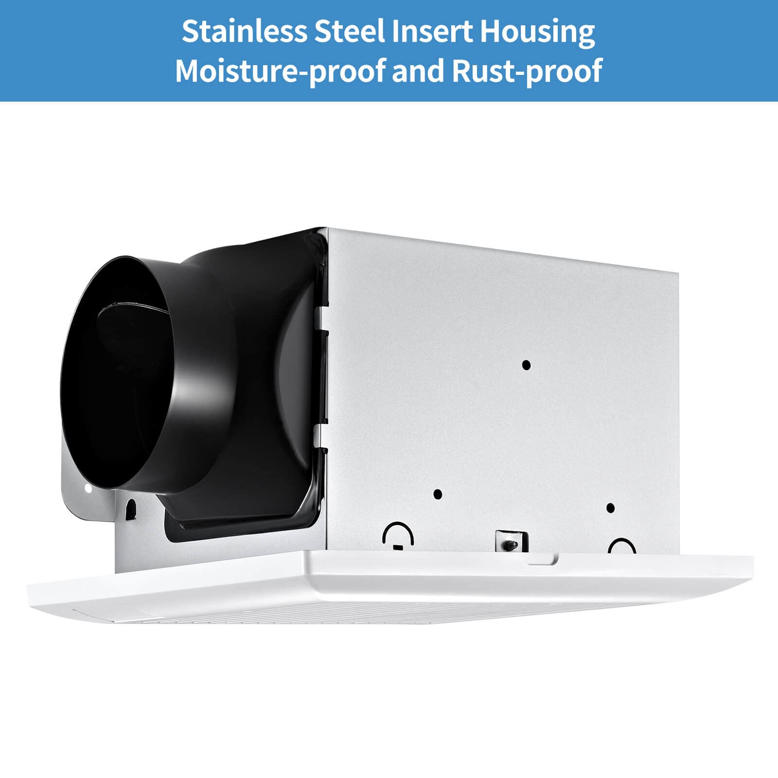 JOEAONZ Bathroom Fan 110 CFM Very Quiet with Stainless Steel Housing, Ceiling Mount Exhaust Ventilation Fan Large Air-flow Capacity, Energy-Saving Household Bath Vent Fan, White Plastic Grille