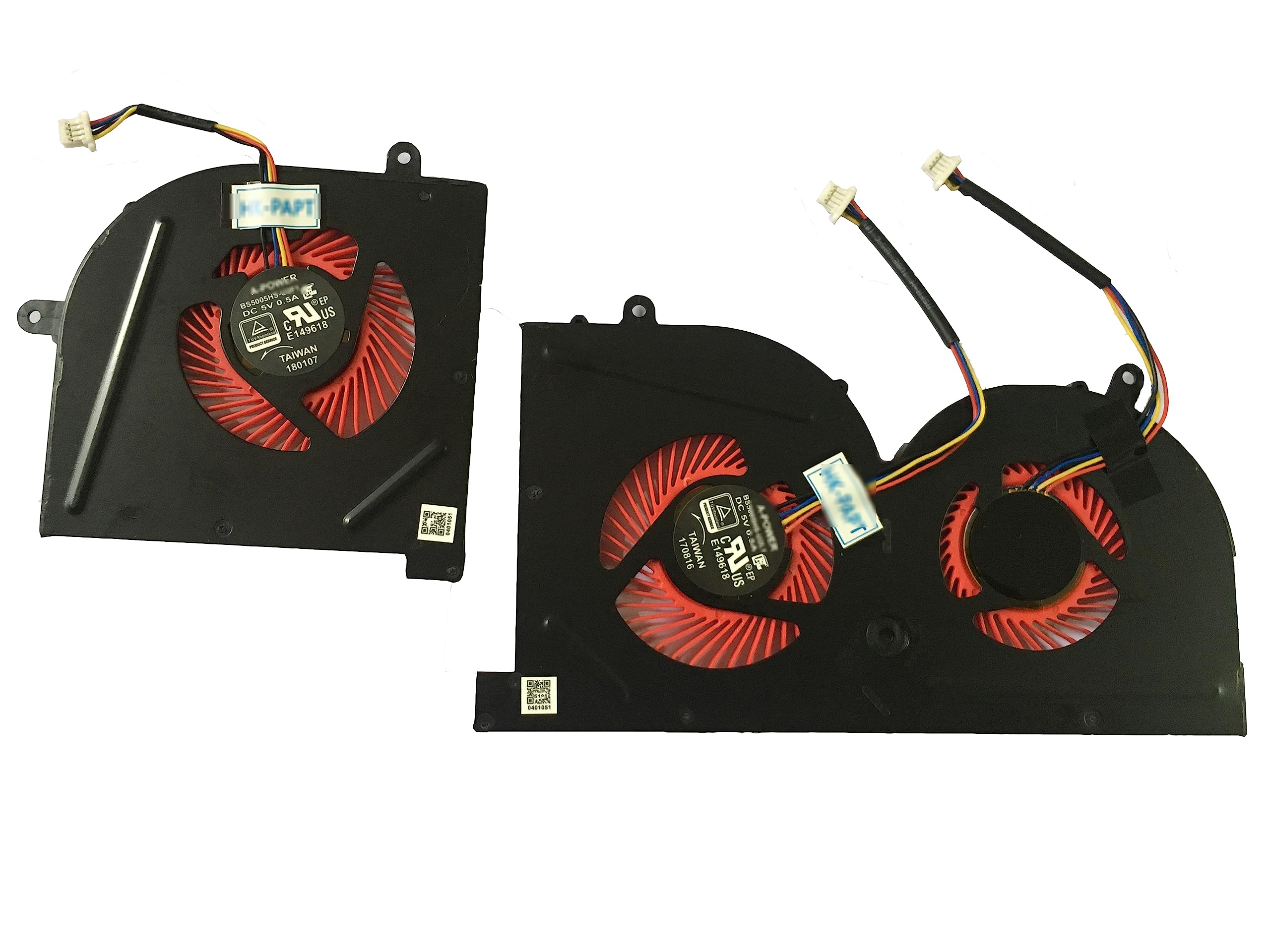 HK-part Fan Replacement for MSI GS63VR Series GS63VR 6RF GS63VR 7RF GS63VR Stealth Pro MS-16K2 MS-17B1 BS5005HS-U2L1 BS5005HS-U2F1 Gpu CPU Cooling Fan