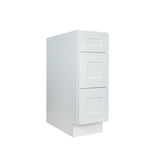 Hollywood Fabiani Design Shaker Drawer Base Kitchen Cabinet Ready to Assemble 12 in. W x 24 in. D x 34.5 in. H White