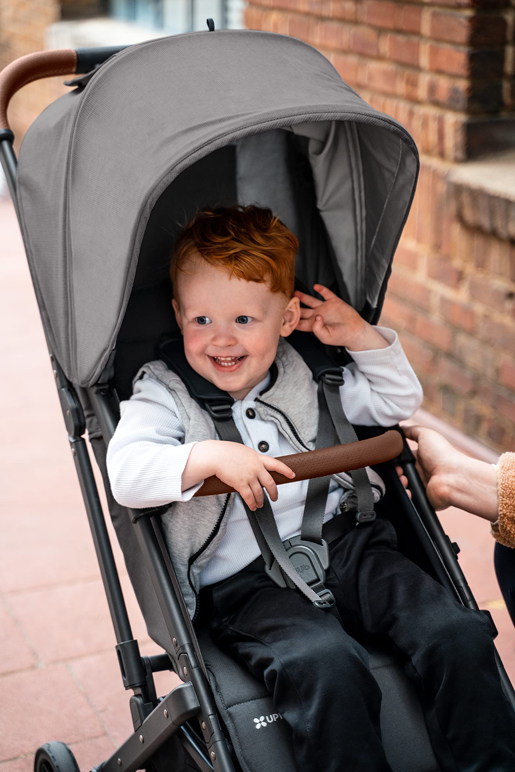 MINU V2 Stroller-Greyson (Charcoal mélange/Carbon/Saddle Leather)+ Travel Bag for MINU and MINU V2