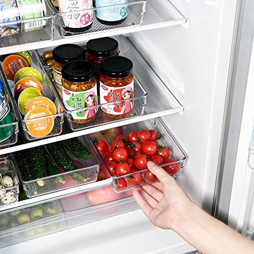 YFEEN 4Pack Large Size Clear Plastic Desk Drawer Dividers Drawer Organizer Wide Tray for Makeup,Kitchen Utensils,Jewelries and Gadgets 12ββx6ββ