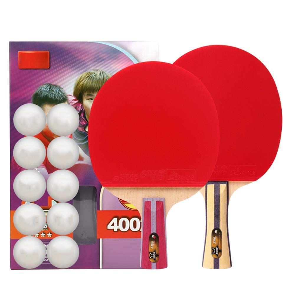 Hewen-Ping Pong Set Ping Pong Bat Table Tennis Racket Pingpong Paddle Anti Slip Portable 4 Star for Trainers, Amateurs, Beginners, Expert Table Tennis Bat (Size : Mixed Pair)