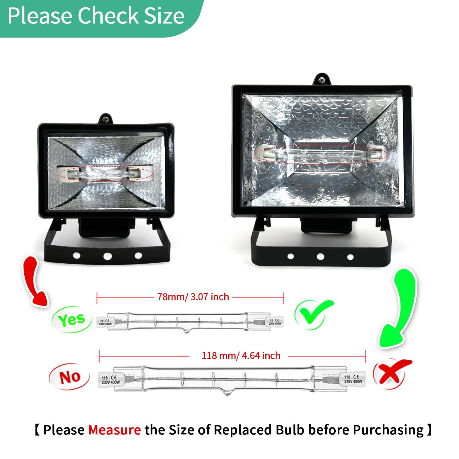 Jaenmsa R7S Bulbs,5 Pack Halogen Bulbs R7S T3 78mm 150W 120VJ Type 120 Volt Halogen Light Bulb with Long Lifespan, 3 inch Long Double Ended Light Bulb for Work, Security,Landscape Lights, Dimmable