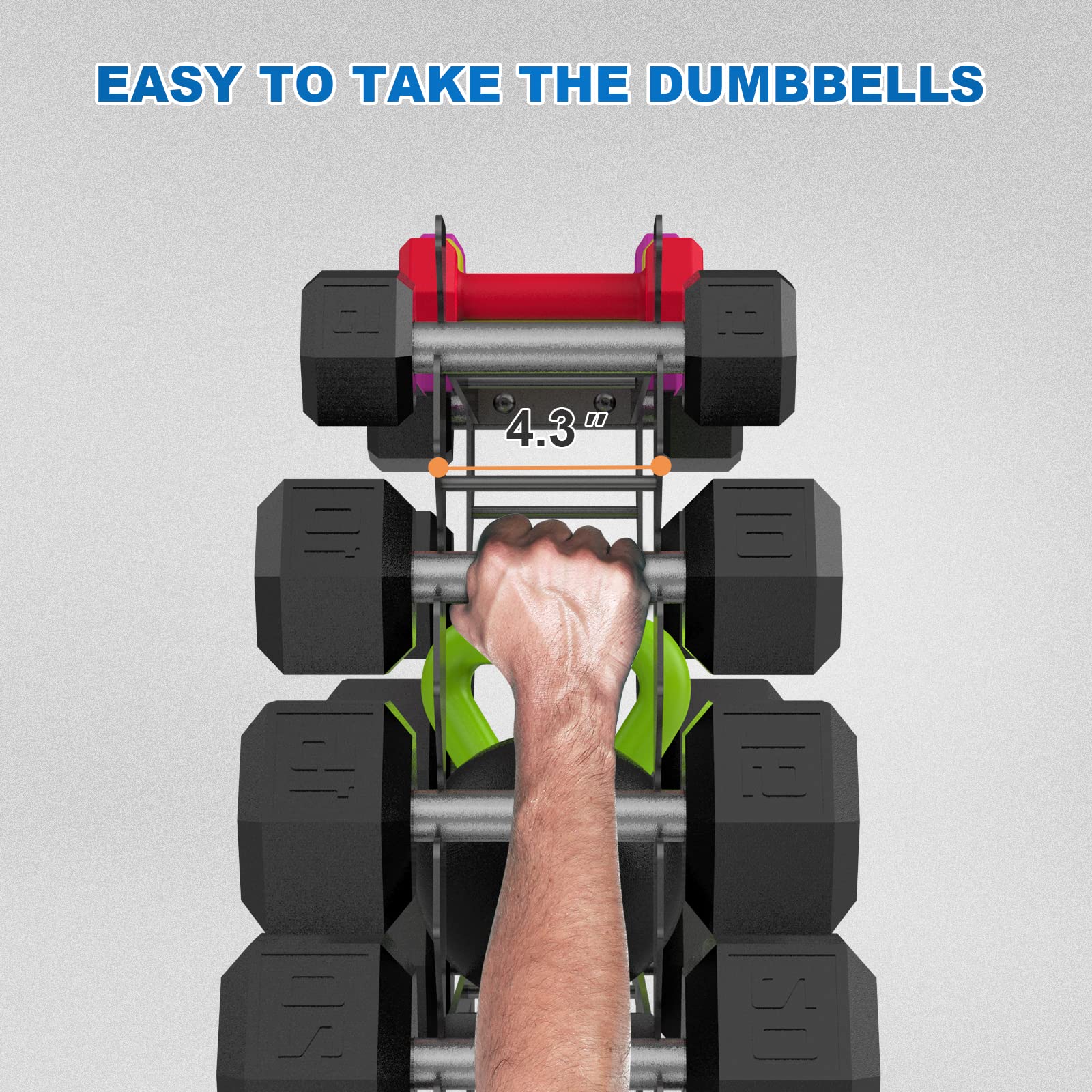 JX FITNESS 2 Tier Dumbbell Rack Stand, Steel Weight Rack for Home Gym Dumbbell Storage, Rack Only