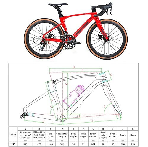 LIANAIzxc Bikes Carbon Fiber Road Bike 22 Speed disc Brake fit (Color : Silver)