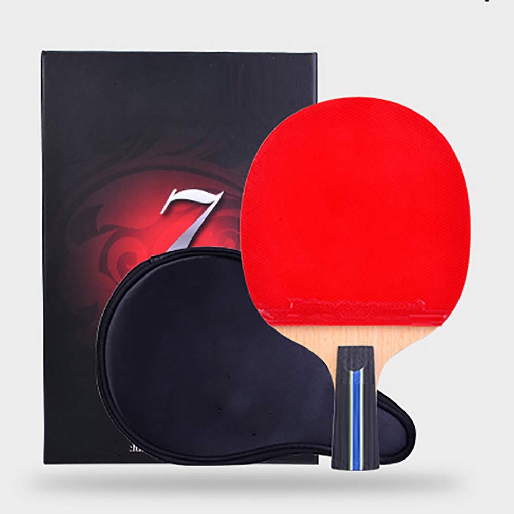 Hewen-Ping Pong Set Professional Grade 7 Star Durable Pingpong Paddle Table Tennis Racket Ping Pong Bat Set with 1 Rackets, 3 Balls Table Tennis Bat (Size : Long)