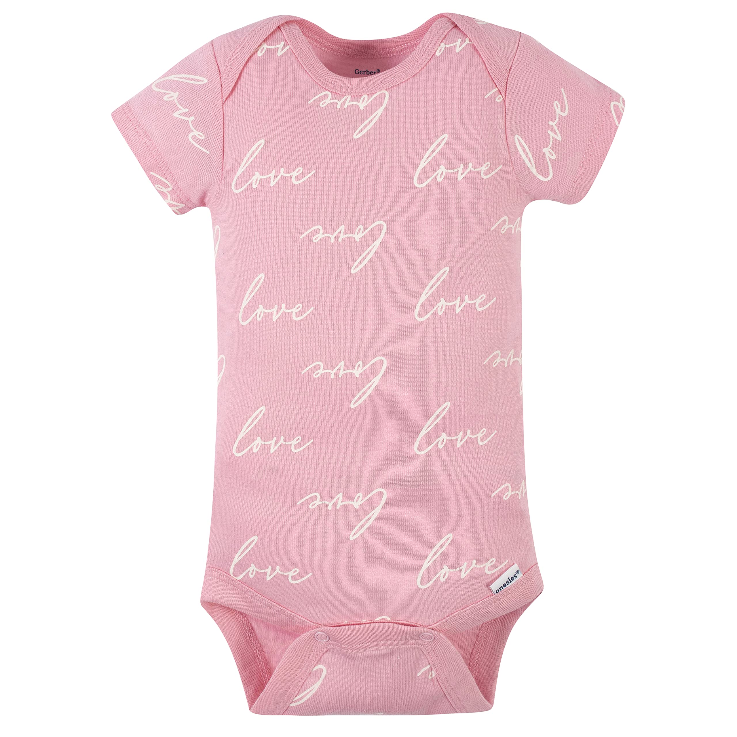 Gerber Baby Girls' 4-Pack Short Sleeve Onesies Bodysuits, Bunny Ballerina Purple, 0-3 Months