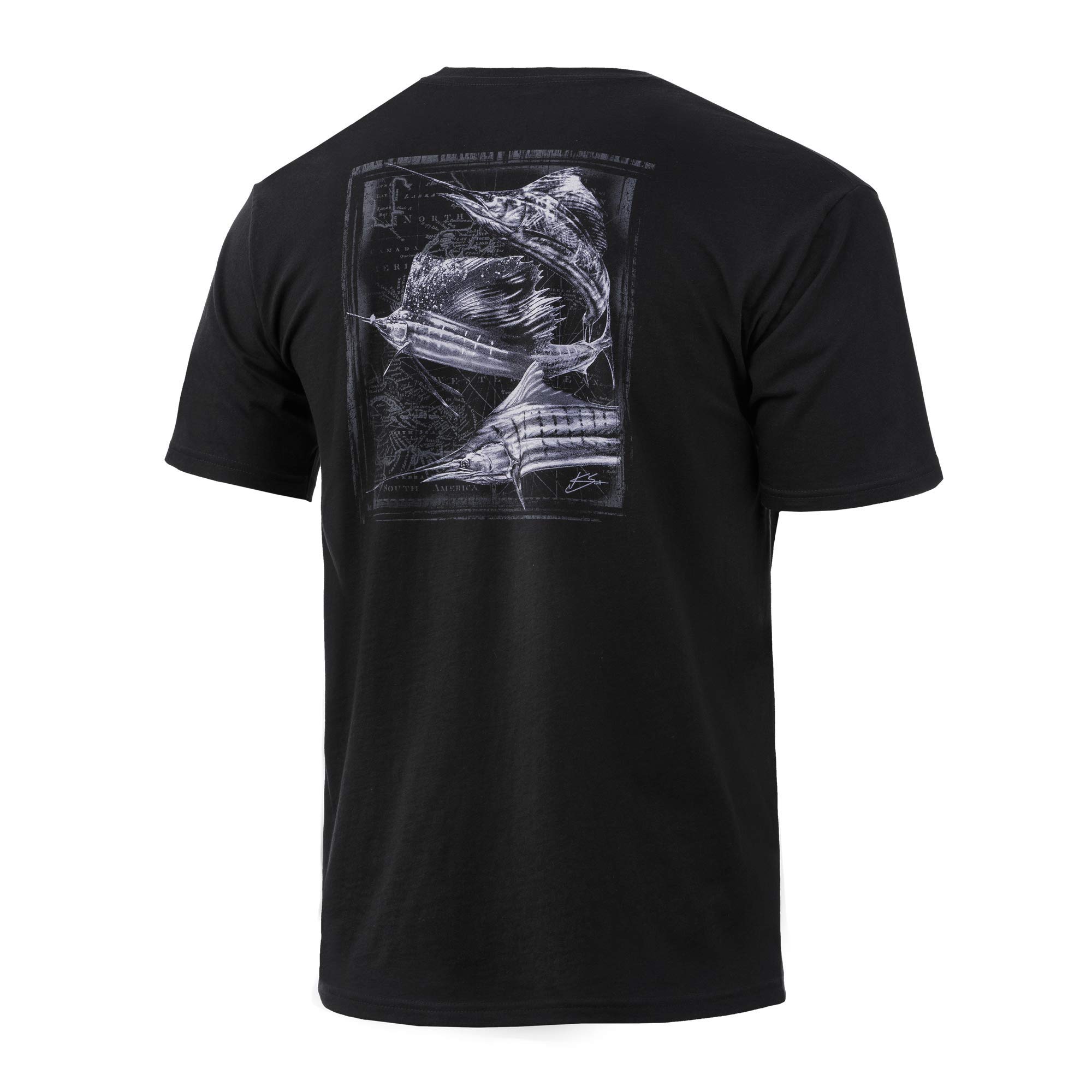 HUK Men's Standard KC Scott Short Sleeve Tee | Performance Fishing T-Shirt, Hammerhead-Black, Medium