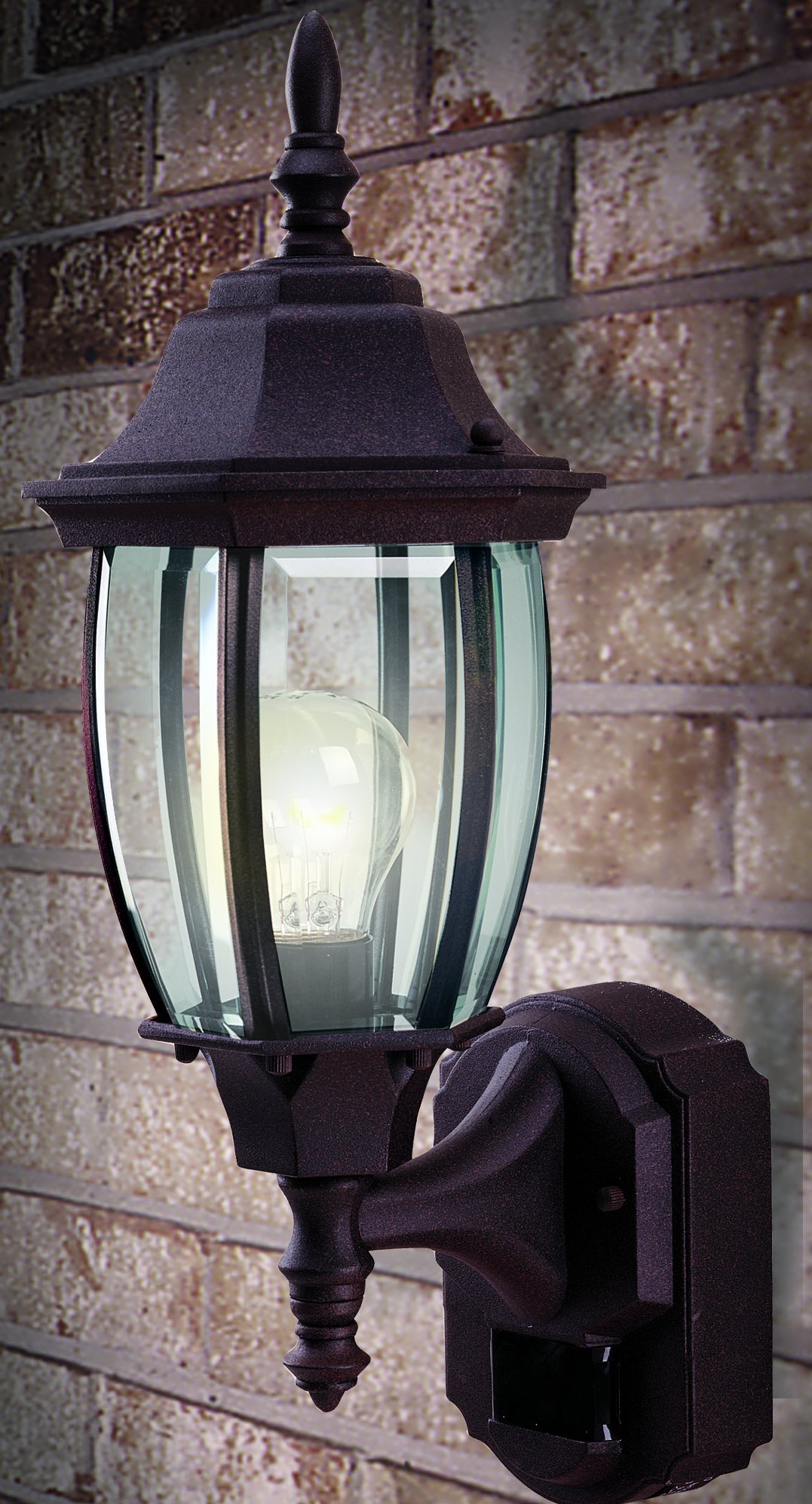 Heath/Zenith Heath Zenith HZ-4192-BK Six-Sided Die-Cast Aluminum Lantern, Black with Beveled Glass