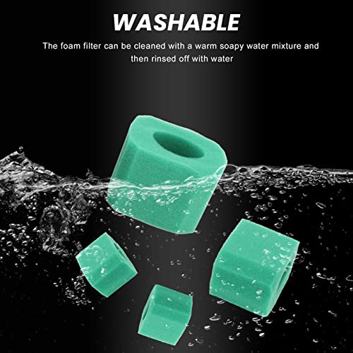 Jeanoko Filter Pump Cartridge Sponge, 4pcs Practical Replacement Washable Reusable Durable Pre Filter Sponges Foam for Fish Tanks for Swimming Pools