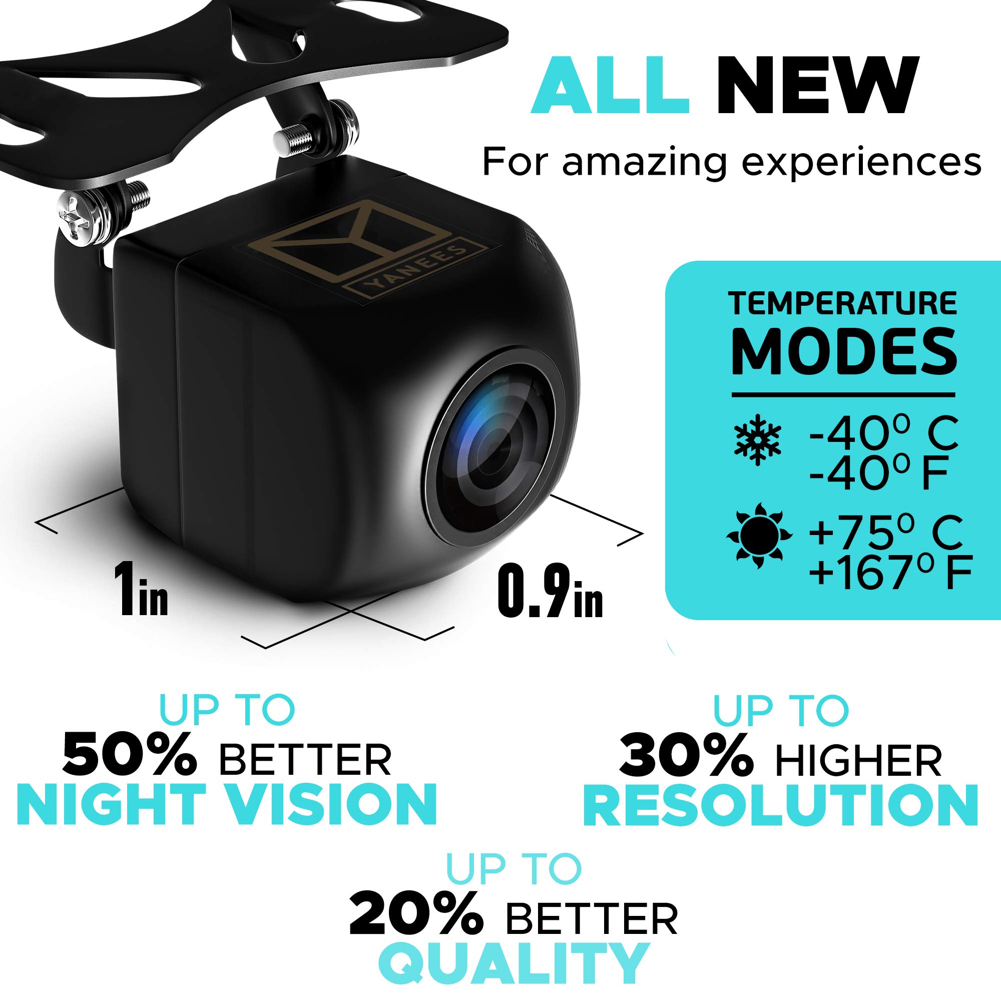 HD Backup Camera Night Vision - Reverse Camera for Car - Waterproof Universal OEM Auto Back Up Car Rear View Camera for Pickup Trucks SUVs RVs Vans - Super Wide Angel 149 Degrees - High Definition