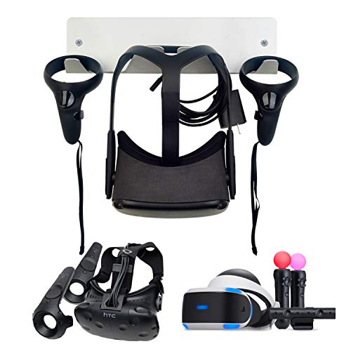 Hooshion Aluminium Alloy VR Headset Wall Mount Wall Holder Organizer Stand Hook for Oculus Rift-S/Oculus Quest/HTC Vive/Playstation VR Headset and Handle Grip Controller