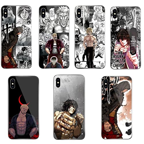 GEROR BAKI Phone Case Character of Hanma Baki Yujiro Hanma Cases Tempered Cases Cover Compatible with iPhone 14 13 12 11 X Xs Xr 8 7 Plus Pro Max (12,iPhone12mini)