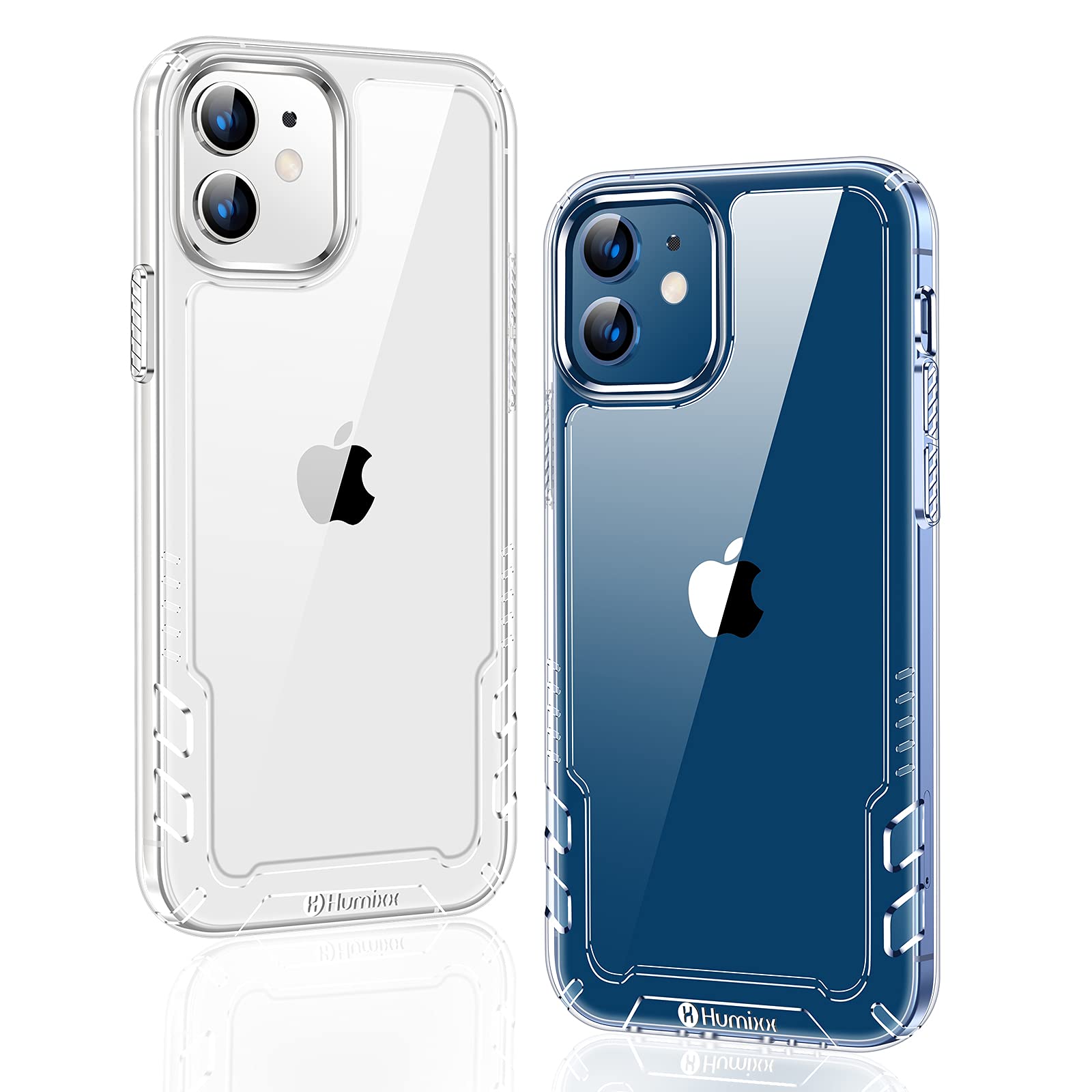 Humixx Steel Traveler Series for iPhone 12 Case, iPhone 12 Pro Case [Military Grade Drop Armor Material] Anti-Drop Protective Phone Case with Soft Bumper, Slim Crystal Clear Cover 6.1 Inch