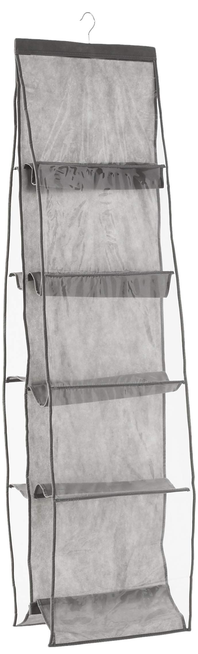 HOMZ 10, Grey and Clear Pockets Hanging Closet Purse Organizer (3817403)
