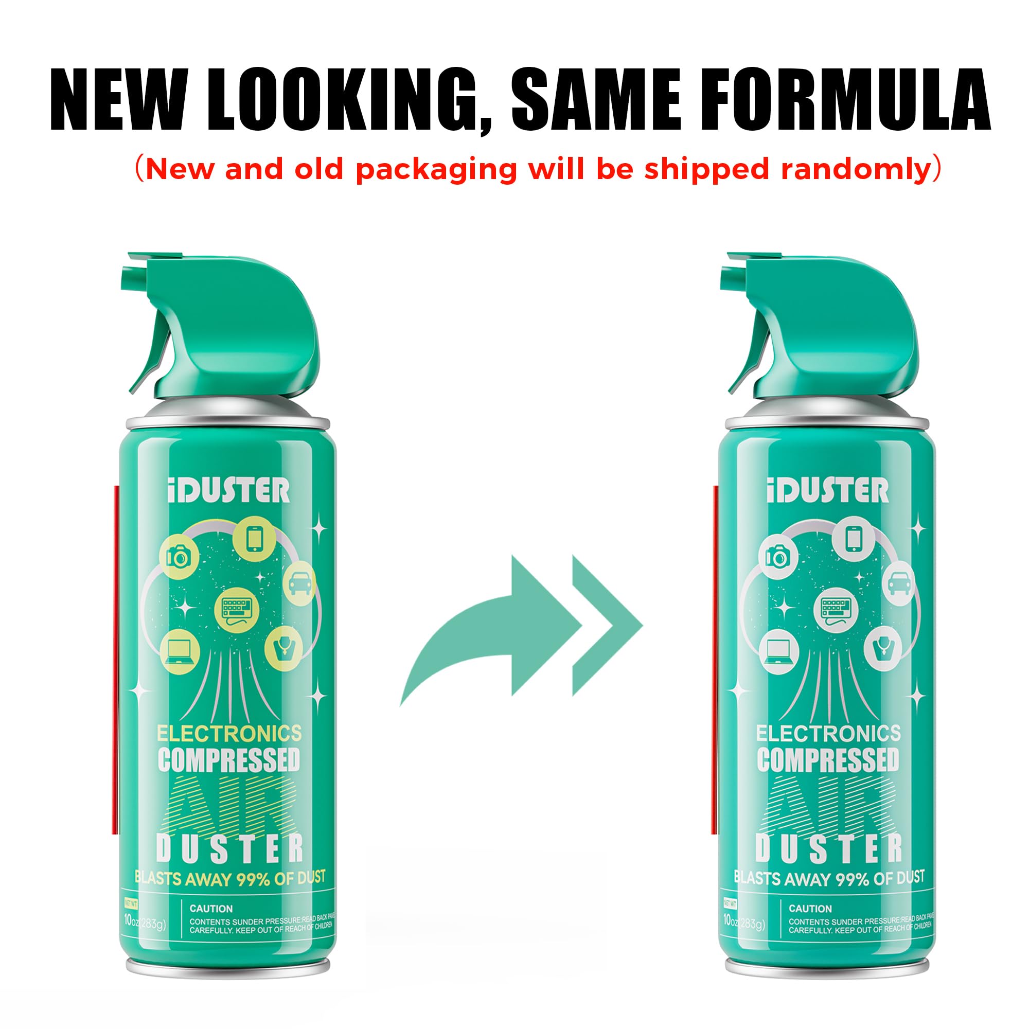 iDuster Canned Air Duster for Computer - Disposable Keyboard Cleaner Cleaning Duster for Electronics, 4PCS(10oz)