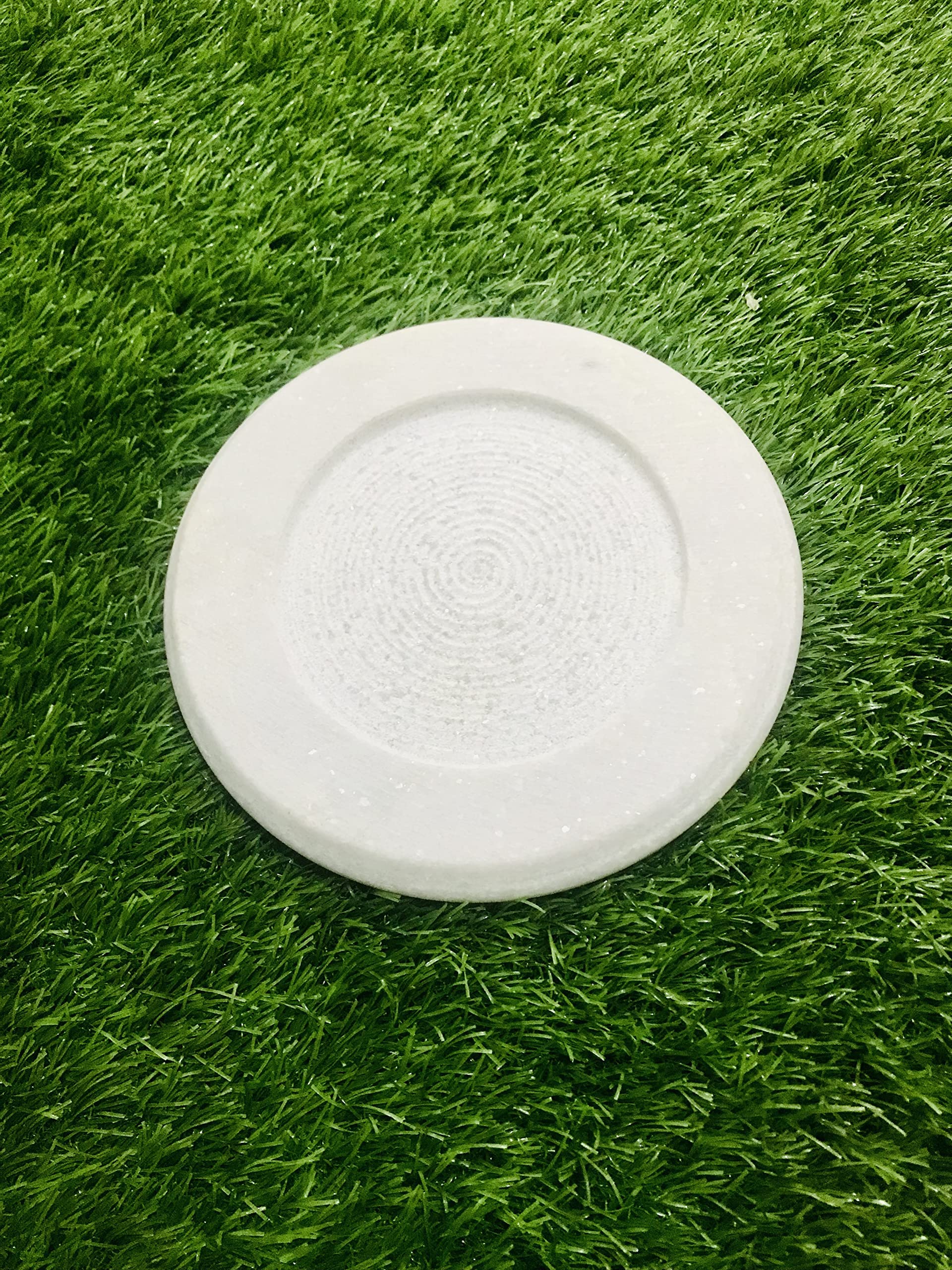 Marble Chakla, Marble Roti Maker Marble Rolling Board Round Board Cutting Board,Round Trivet, Cheese Board, 9 Inch Diameter Large, White
