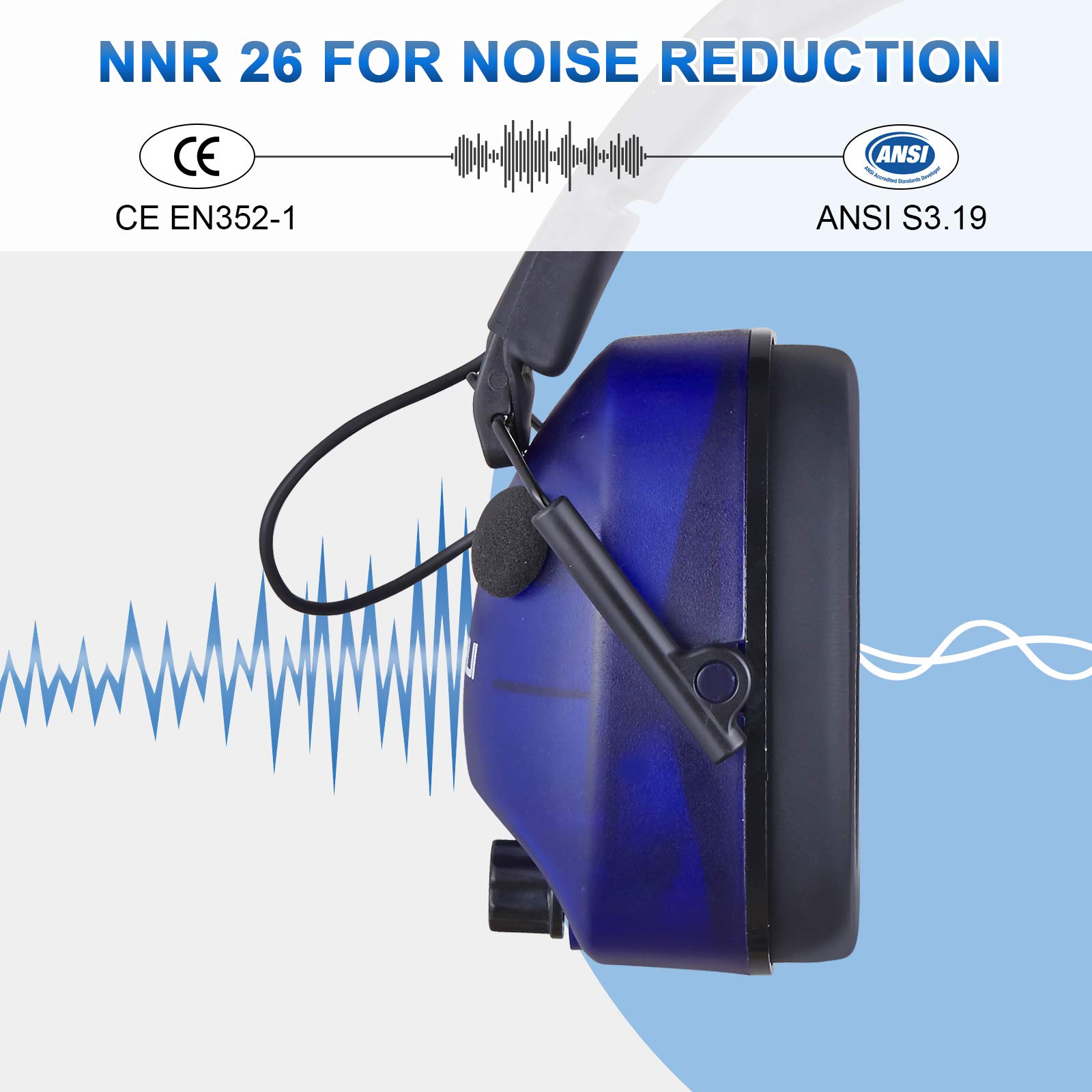 HUARUI Electronic Earmuffs, Hearing Protection for Hunting and Shooting