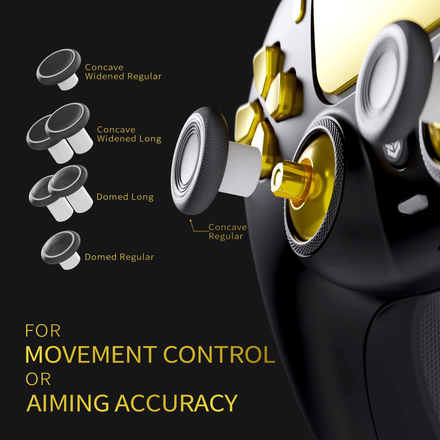 HEXGAMING RIVAL PRO 4 Mappable Back Buttons & Exchangeable Joysticks & Flash Shot Compatible with ps5 Wireless FPS Gamepad - Graphite Black Silver
