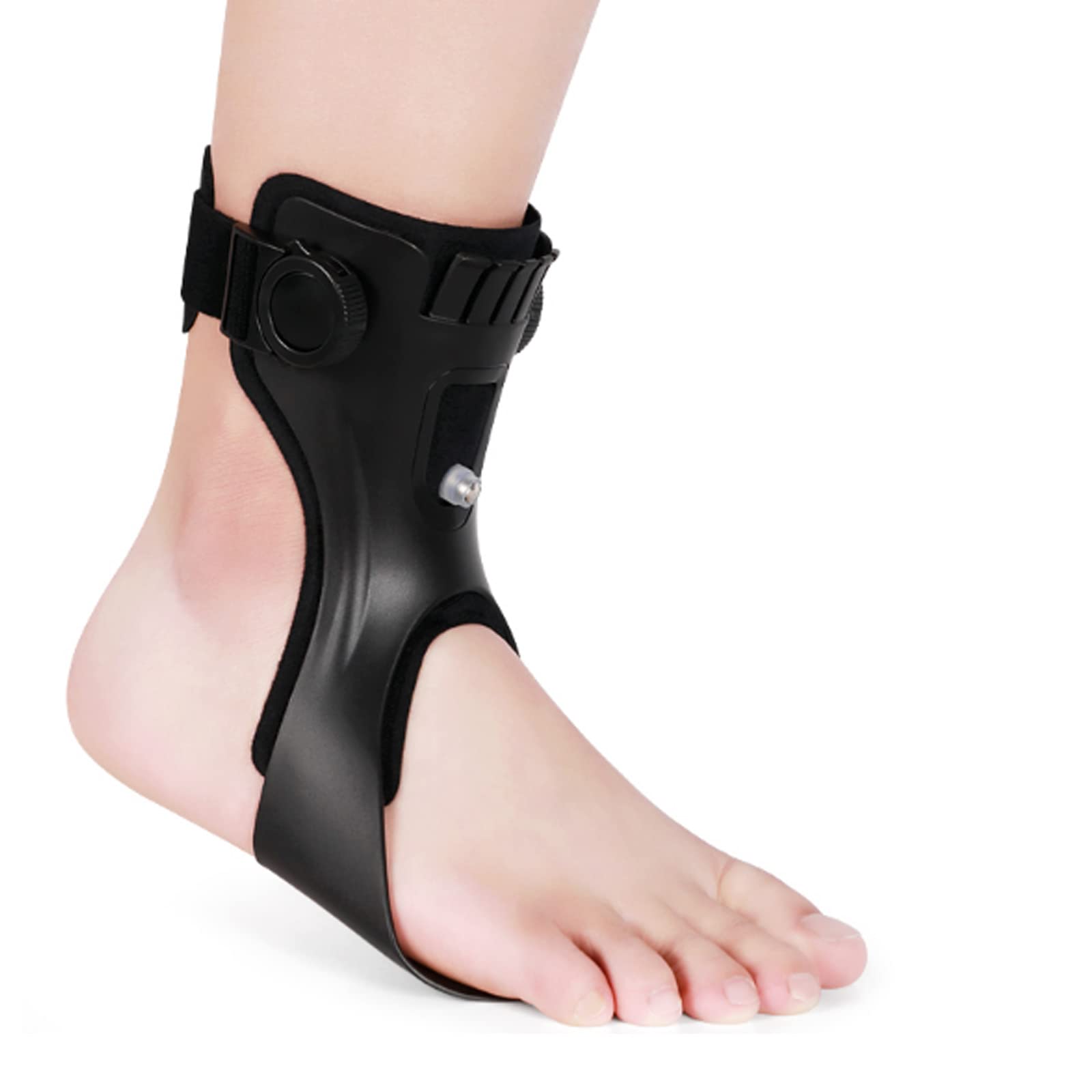 LEEWEE Foot Drop Brace Ankle Support Ankle Orthosis Brace Adjustable Knee Joint Support Elastic Ankle Wrap Handmade Comfortable Lightweight Durable Help Your Prevent Injuries,Black Right Foot,S