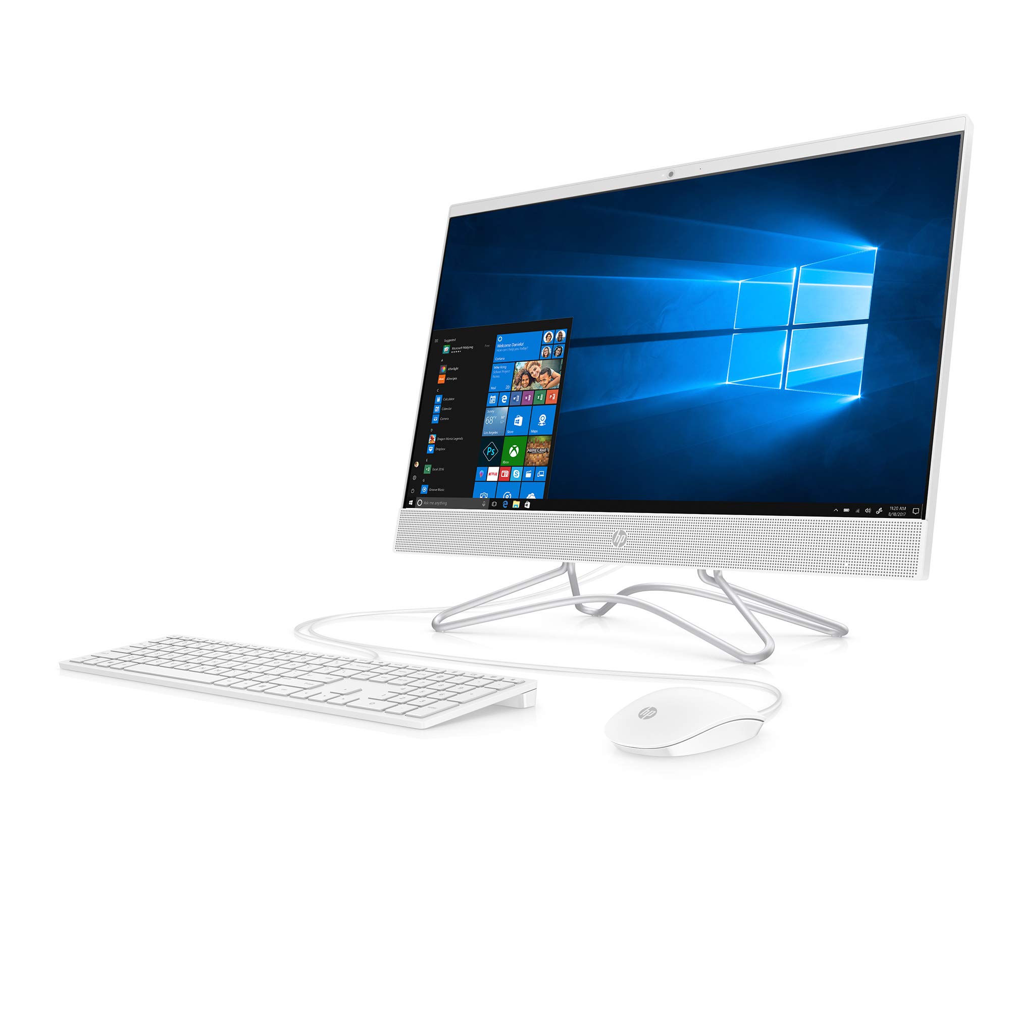 HP 24-Inch All-in-One Computer, AMD Ryzen 3 3200U, 8GB RAM, 1TB Hard Drive, Windows 10 (24-F1040, White)