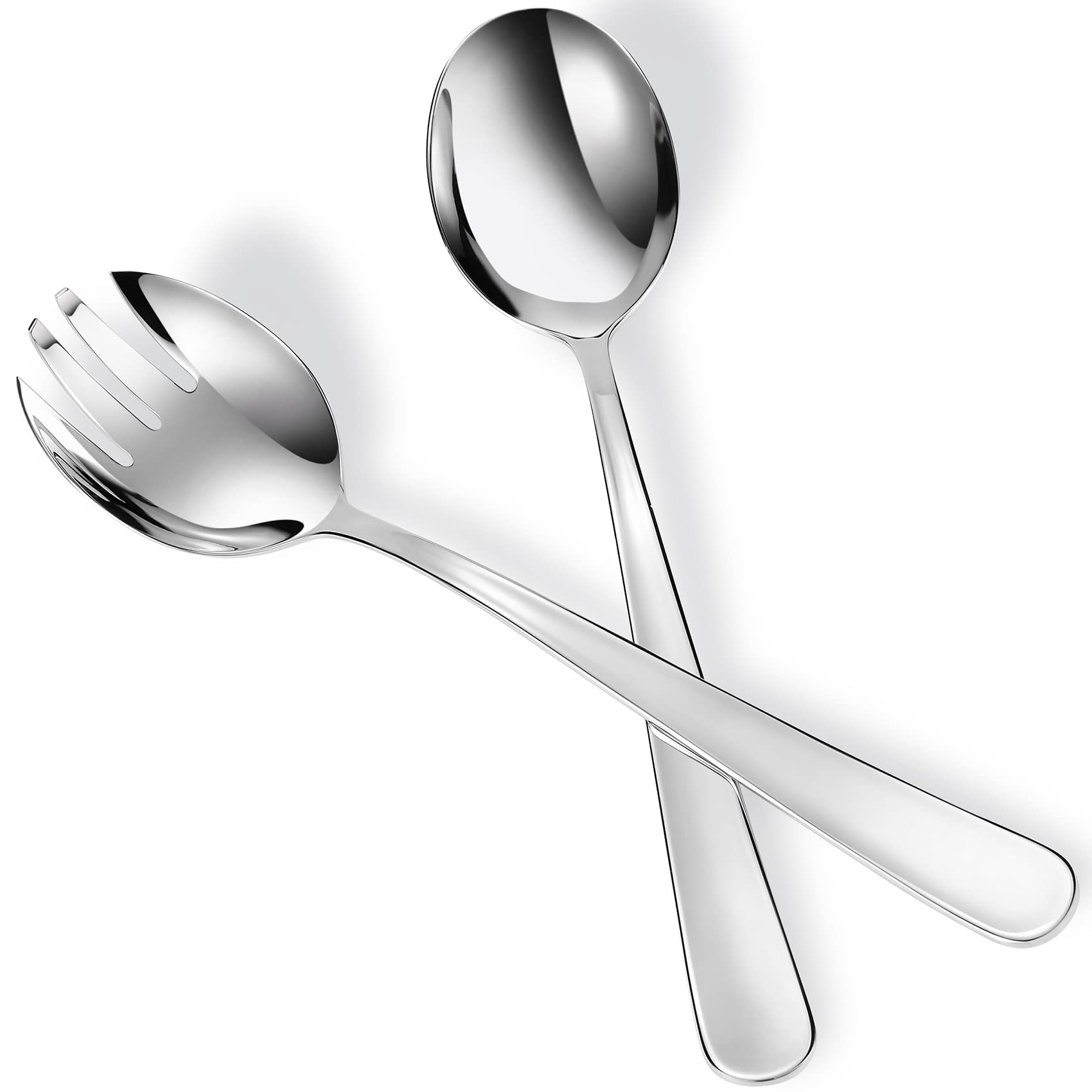 KEAWELL Premium 9.45" Louise Salad Servers, 18/10 Stainless Steel, Exceptional mirror finish, Dishwasher Safe (Salad Servers)