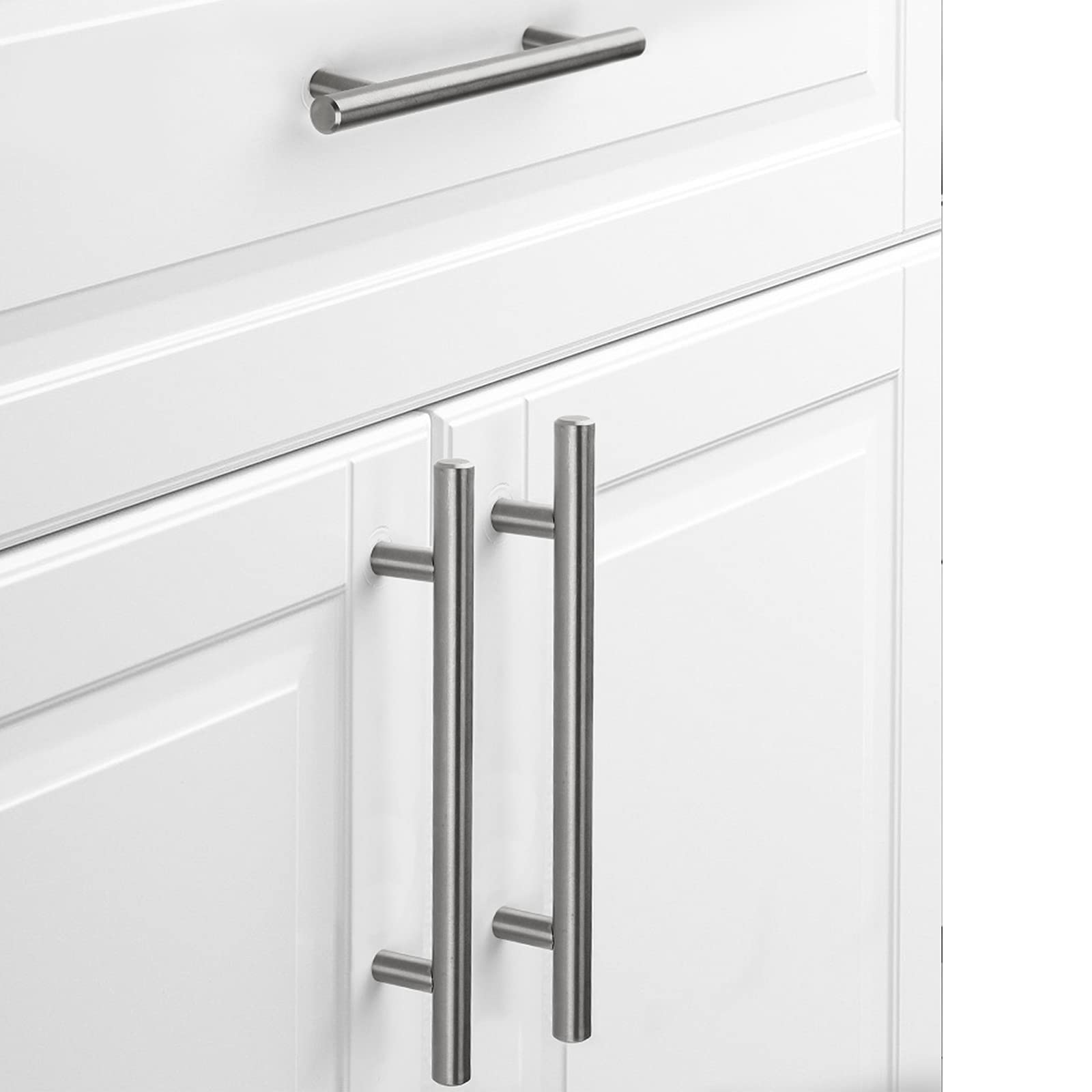 homdiy | 50 Pack 3in Hole Centers | Cabinet Handles Nickel Drawer Pulls Stainless Steel, Bar Handle Pull with Brushed Nickel Finish | Kitchen Cabinet Hardware/Dresser Drawers 201SN