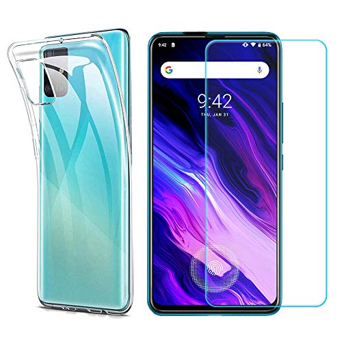 Ytaland Soft Clear Case for Umidigi S5 Pro,with Tempered Glass Screen Protector. (2 in 1)[Scratch Resistant Anti-Fall] Fashion Soft TPU Shockproof Case