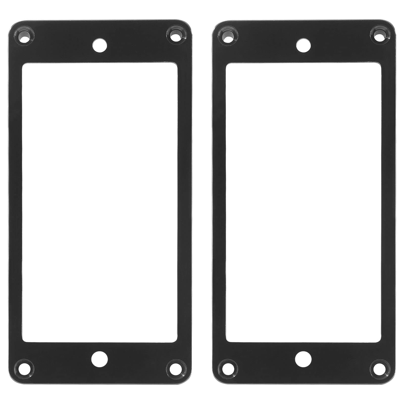 Jiozermi 2 Pcs Plastic Flat Bottom Humbucker Pickup Mounting Ring Set, Bridge Neck Pickups Cover Frame Replacement Part for Electric Guitar or Precision Bass, Black