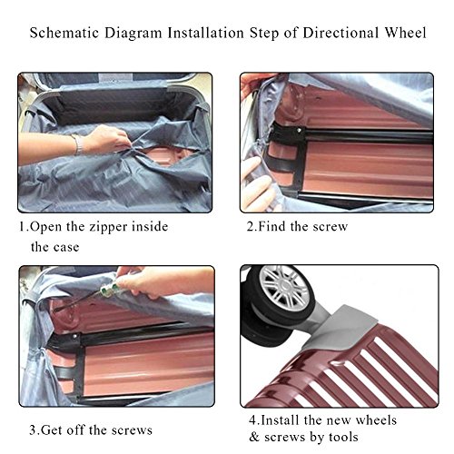 Zyyini 2pcs Luggage Suitcase Universal Wheels, Luggage Swivel Wheel Replacement, Poly Urethane Durable 360 Degree Rotation Wheels, Travel Suitcase Wheels With Screws For Ordinary Luggage Box
