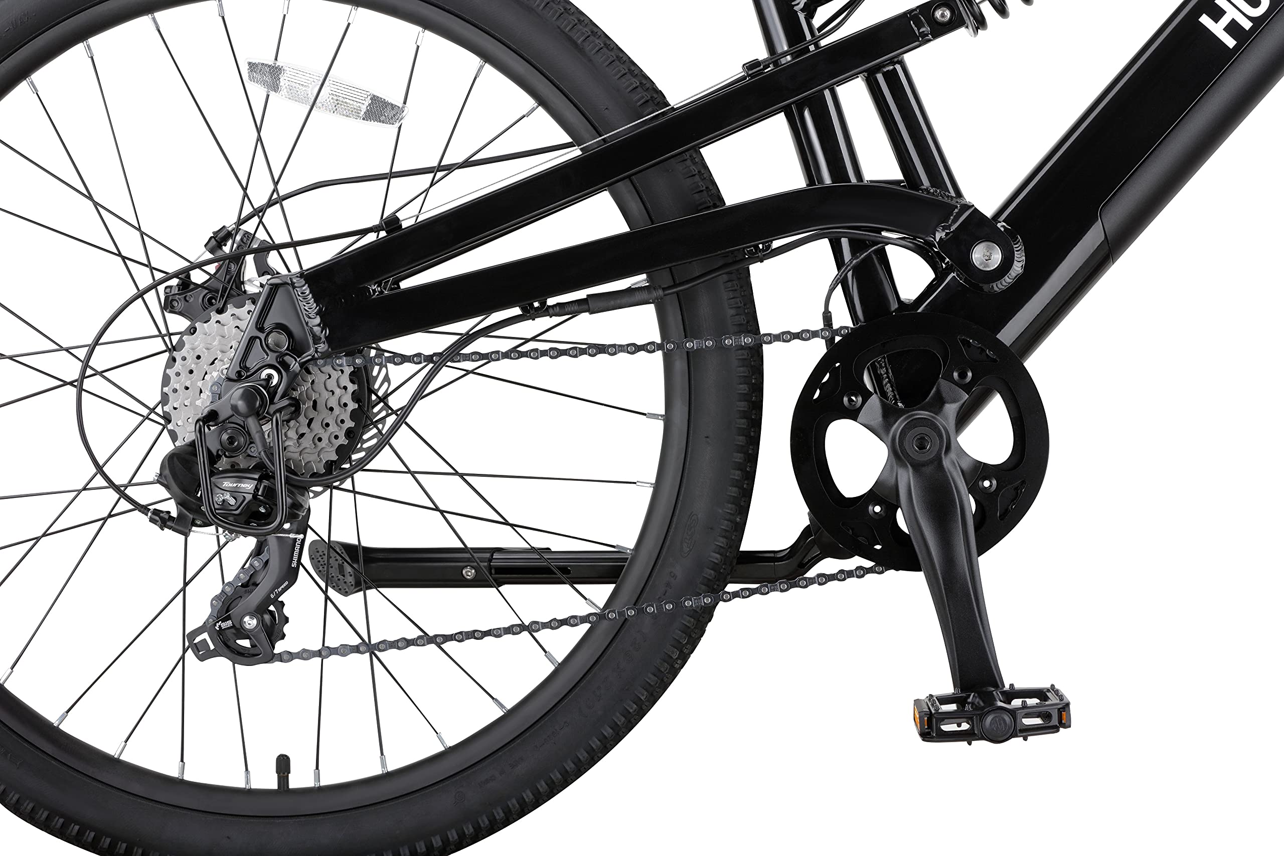 Hurley Bikes Alle-OOP E-MTB Dual Suspension Electric Mountain Bike (Black, Medium / 16 Fits 5'2″-5'10″)