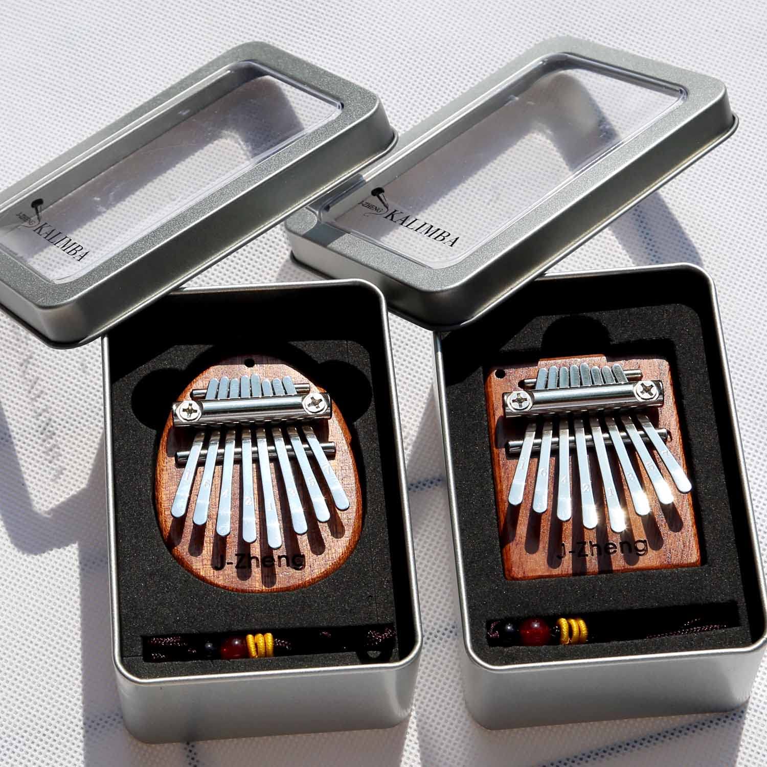 Kalimba 8 Keys, Solid Wood Thumb Piano, Portable Musical Instrument, Gift for Kids Adult Beginners Professional (thumb Piano) (round)
