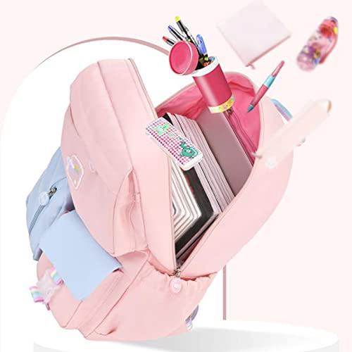 KEBEIXUAN School Backpack for Girls Casual Crossbody Tote Bag Kids Backpack Set for 6-12 Years Old