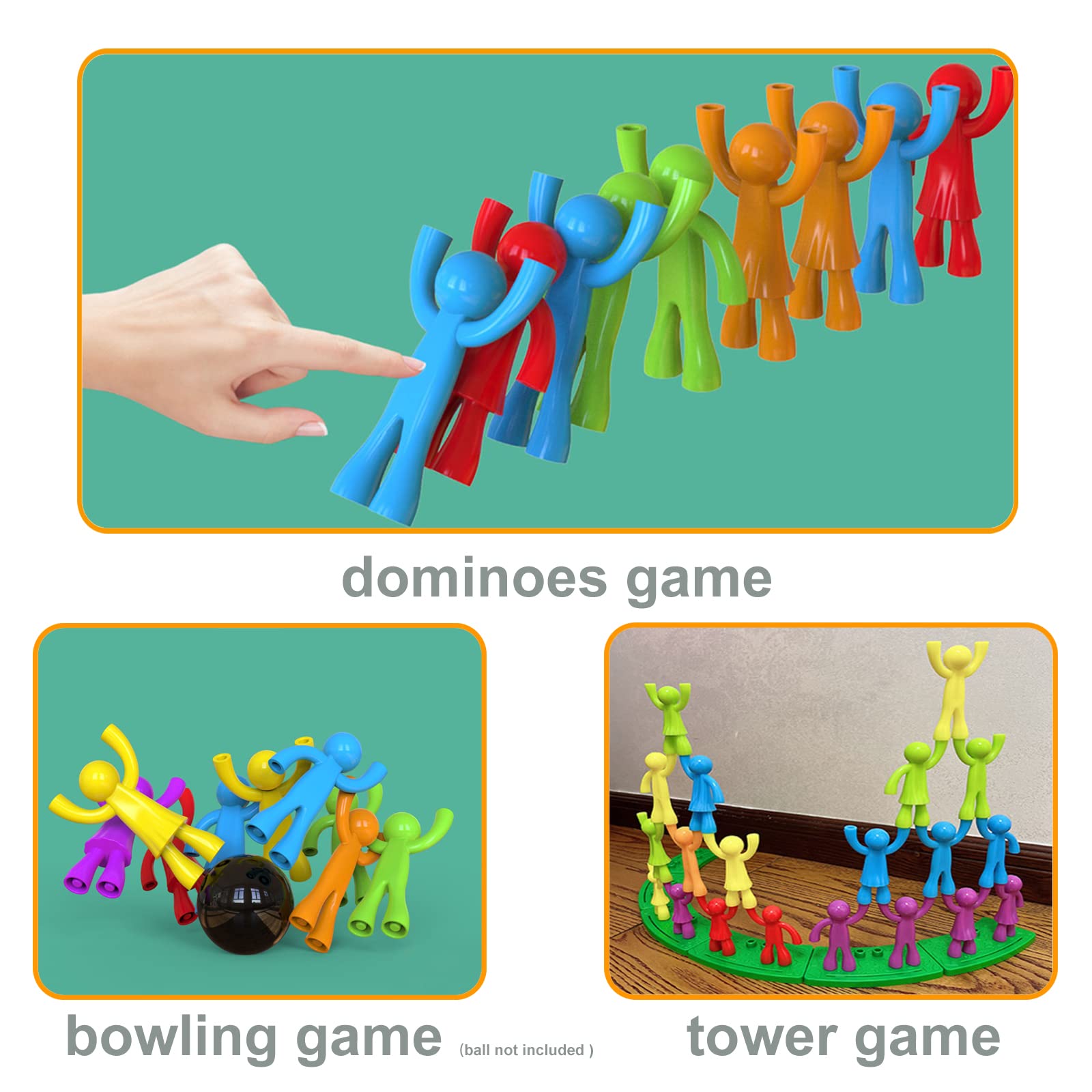 MICKYU 36 PCS Building Blocks Construction Toys Plastic Interlocking Balance Board Game Developmental Learning Toys for Kids Boys Girls
