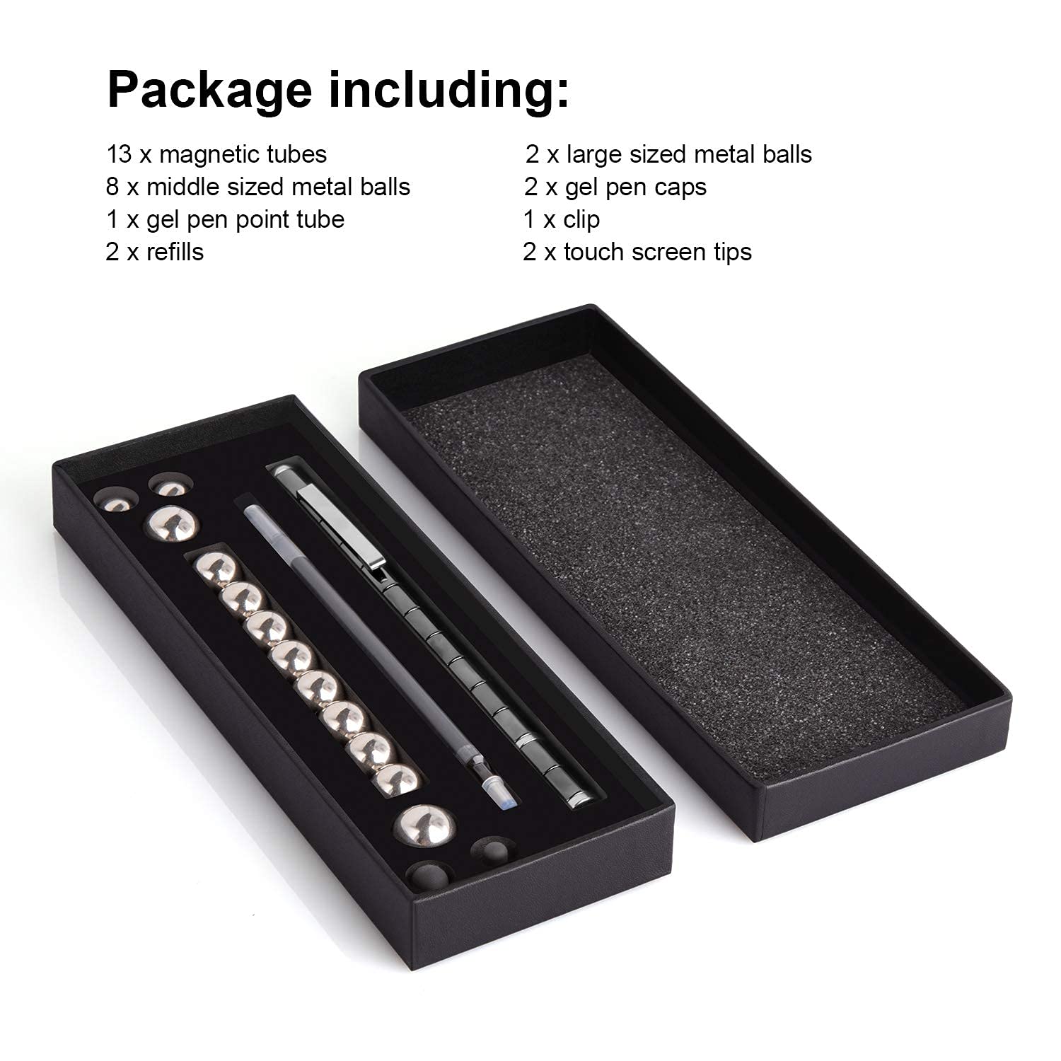 HKDGYHON Toy Pen, Decompression Magnetic Metal Pen, Multifunction Writing Magnet Ballpoint Pen, Gift for Kids or Friends (Black)