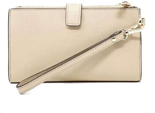 Michael Michael Kors Jet Set Double Zip Leather Wristlet, Gold/Bisque