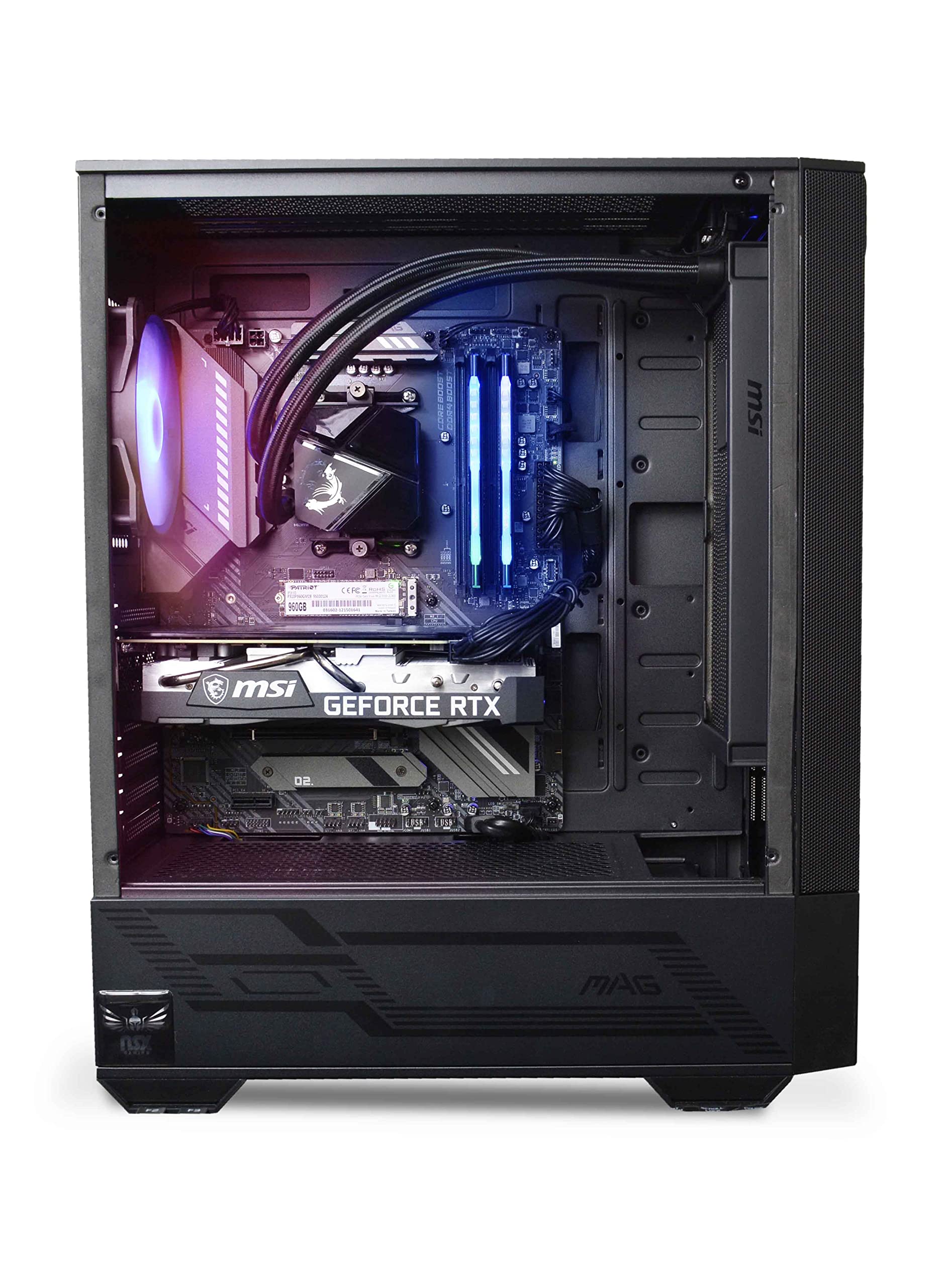 NSX Gaming Xtreme Liquid Cool Gaming Desktop AMD Ryzen 7 5700X, RTX 3070 Ventus 2X, 16 GB Ram (2x8) SSD de 1 Tb, Mouse & Keyboard Gamer, WiFi USB-C, Win 11 Home, prebuilt Gaming pc R7 core Power