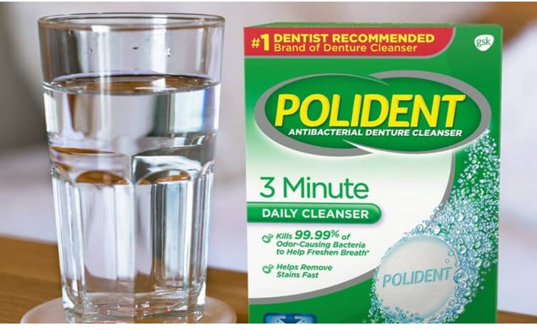 Polident 3 Minute Denture Cleanser β Denture Tablets with Triple Mint Flavor, Won't Scratch Dentures, Formulated To Dissolve Quickly (Pack of 3)