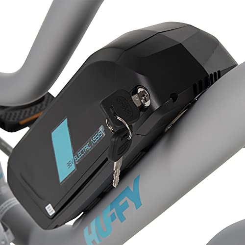 Huffy E4870 Everett + Women’s 27.5” Pedal-Assist Electric Comfort Bike – 36V, 350W, Silver