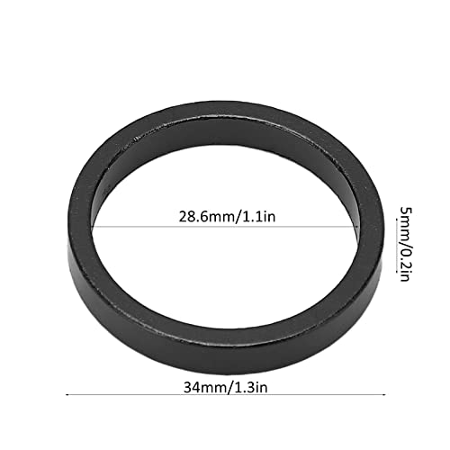 Kadimendium Bicycle Headset Spacer, Light Weight Reliable Long Lasting Bicycle Fork Washer for Road Bike 28.6mm Tube(Black)