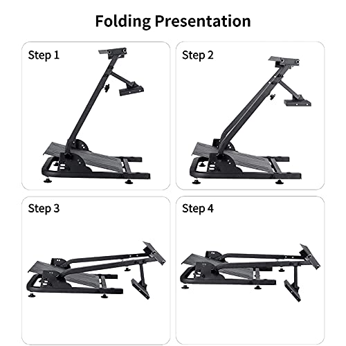 Hottoby Racing Steering Wheel Stand Foldable&Multi-level Adjustable Fit for Logitech/Thrustmaster G25,G923 G920,G29&T248 Easy Storage&Install Gaming Simulator Cockpit,No Wheel&Pedals