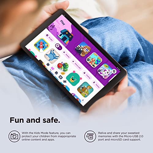 Lenovo Tab M8 Tablet, 8'' HD IPS Display, Android 11, Quad-Core Processor, 3GB Ram, 32GB Storage, Long Battery Life, SD Card Slot, Grey + Accessories, Gray
