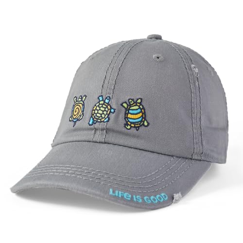 Life is Good. Peace Turtles Sunwash Chill Cap, Slate Gray