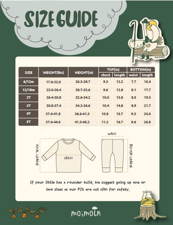 moimoln Baby Toddler Boys Cotton Modal Long-Sleeve Snug fit Pjs Pajama Sleepwear Sparkle 5T