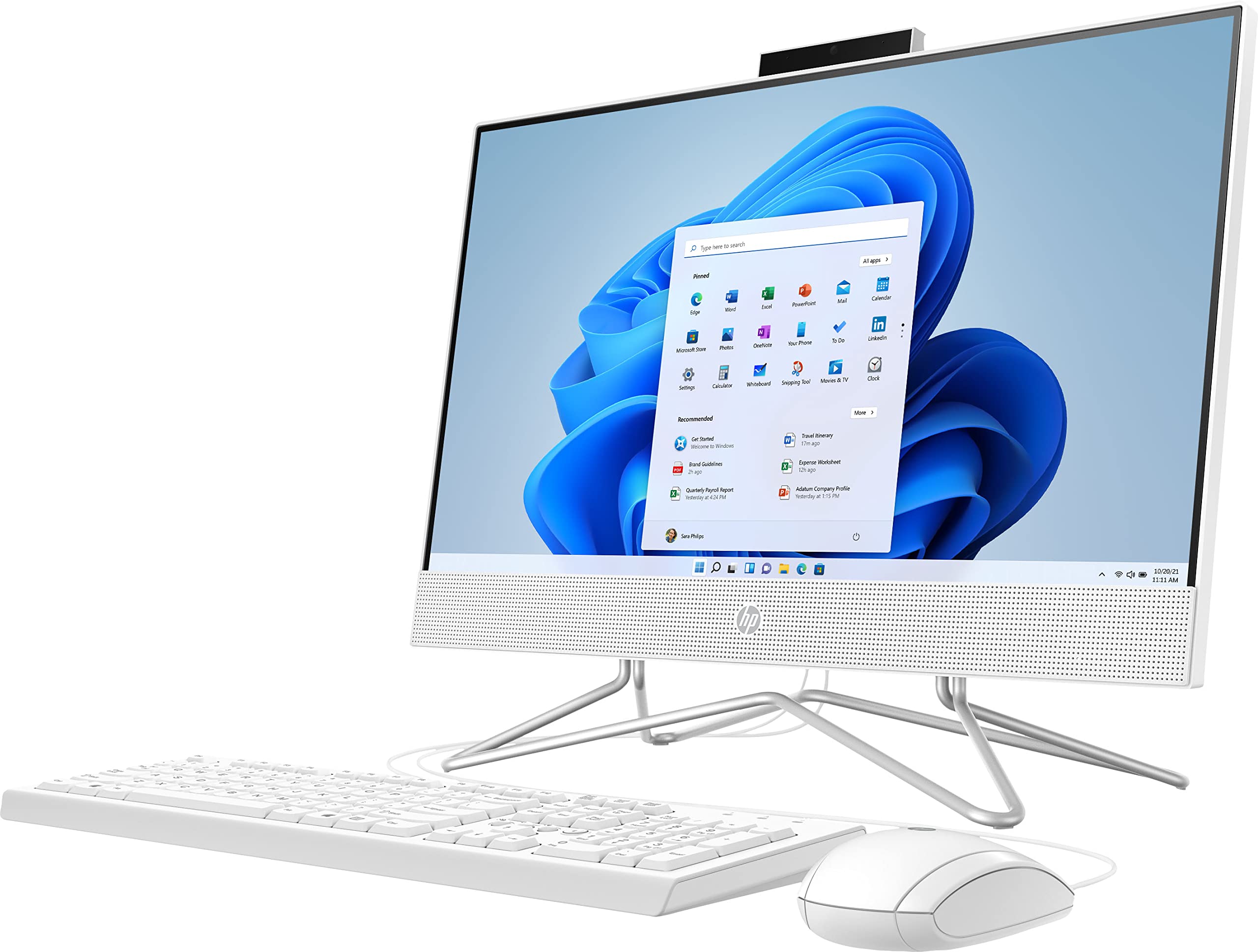 HP 22-inch All in One Desktop Computer, 21.5" FHD 1080P Display, Intel Celeron J4025 Processor, 32GB RAM, 1TB SSD, Webcam, Microphone, Keyboard, Mouse, Windows 11 Home OS, White, JVQ MP