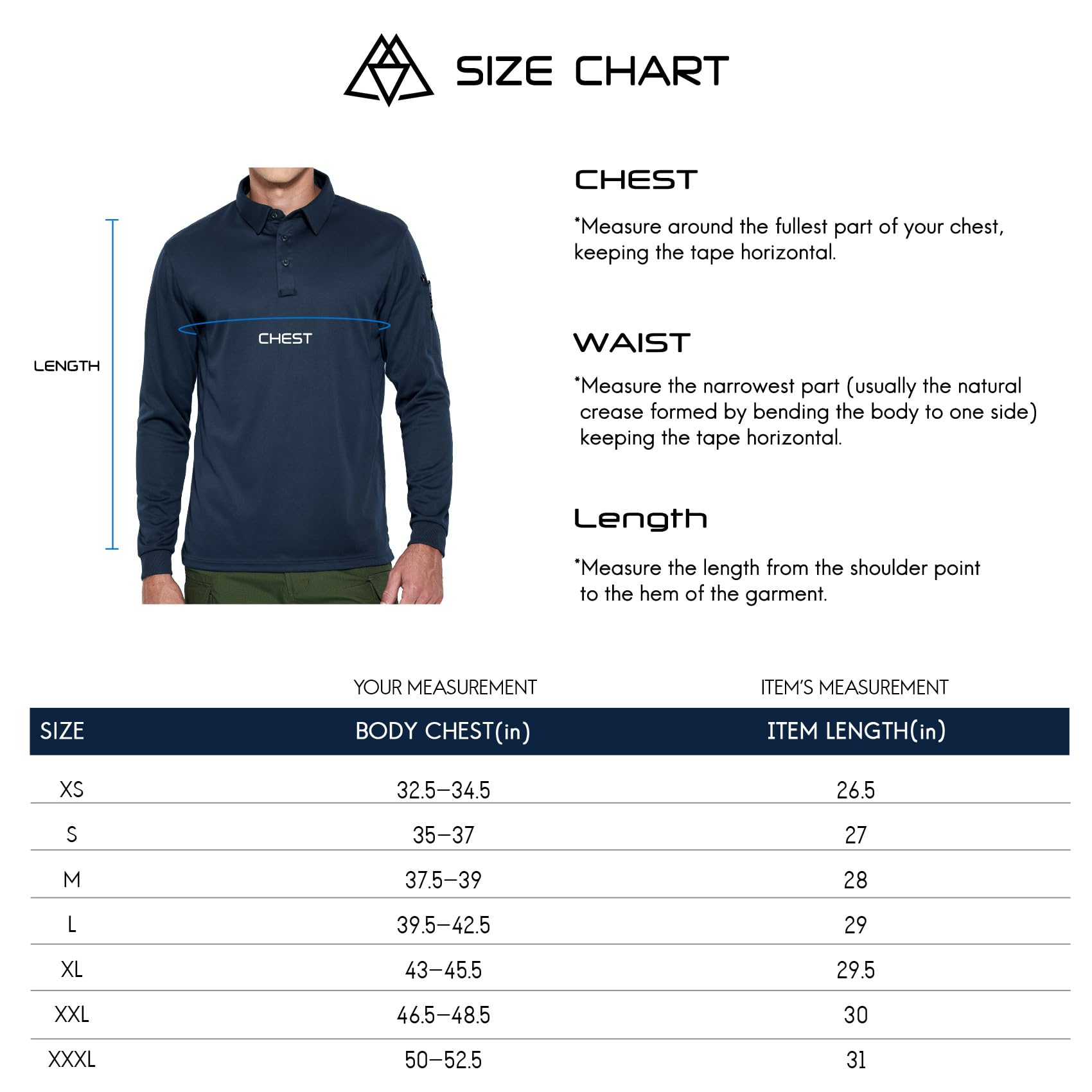 Haimont Tactical Polo Shirts for Men, Mens Outdoor Sport Performance Long Sleeve Quick Dry Polyester Golf Shirts Dark Blue, S