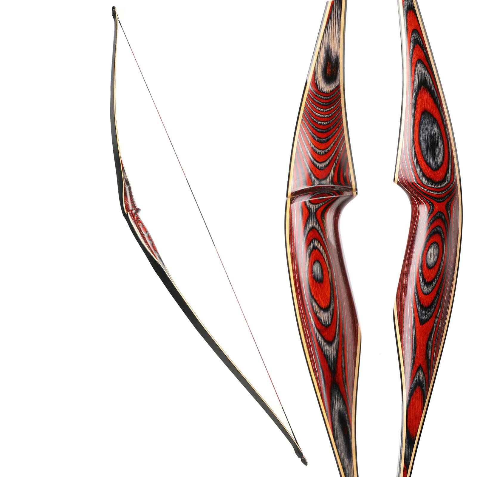 KAINOKAI 58" Laminated Recurve Bow,Amercian Hunting Bow Archery Bow 20-60lbs (35LBS, Right Hand)